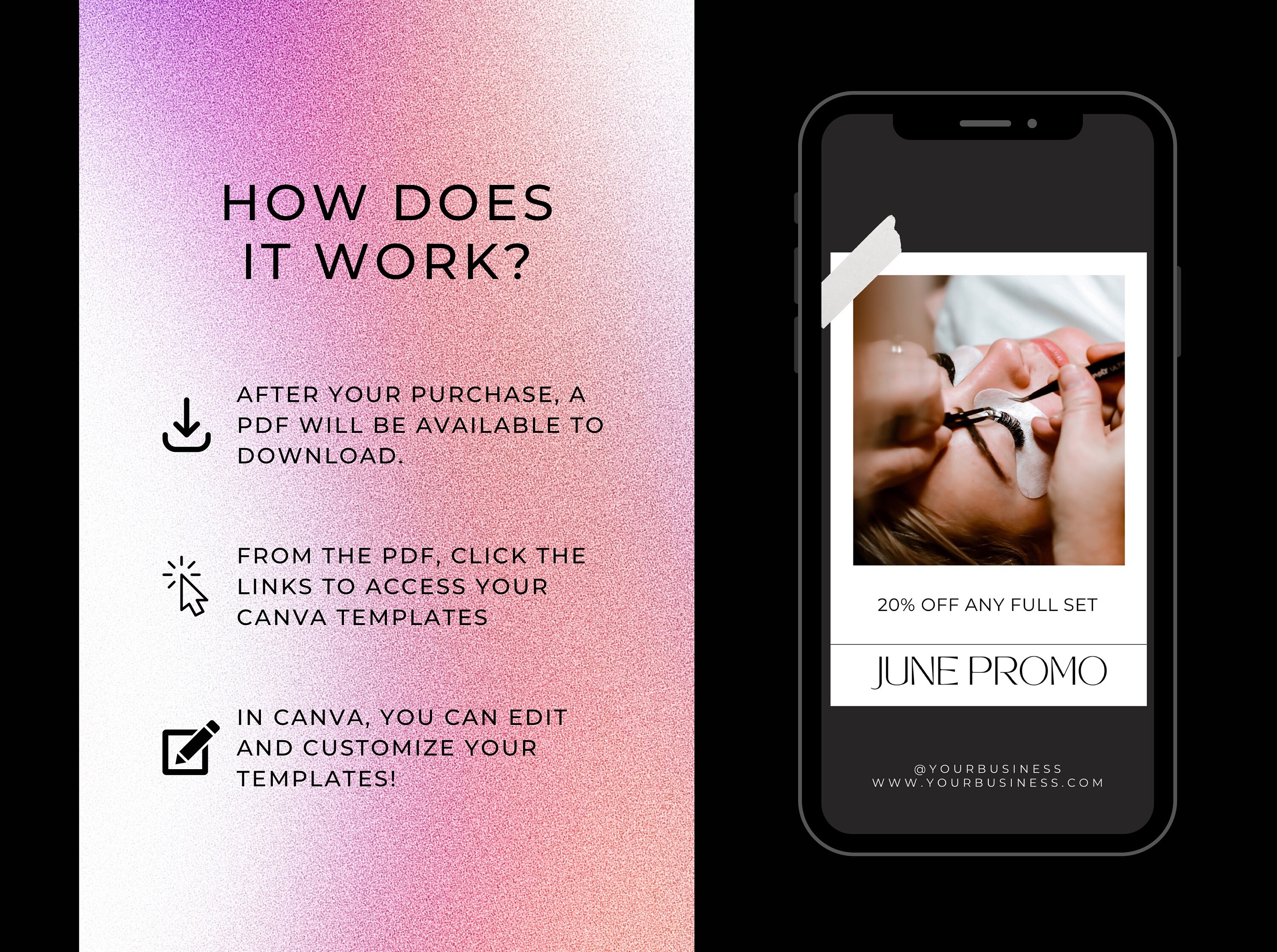 100+ Editable Instagram Templates for Lash Tech | Pink Aesthetic ...