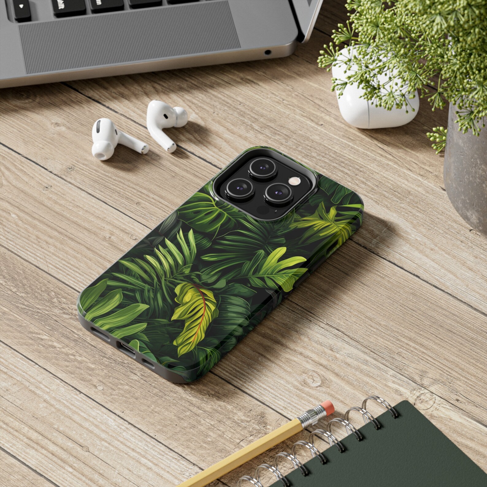 Bold Jungle Leaves Inspired Tough iPhone Case, iPhone 14, iPhone 14 Pro ...