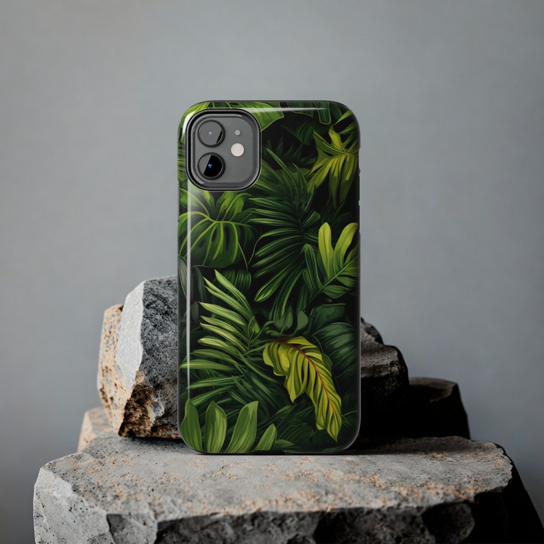 Bold Jungle Leaves Inspired Tough iPhone Case, iPhone 14, iPhone 14 Pro ...