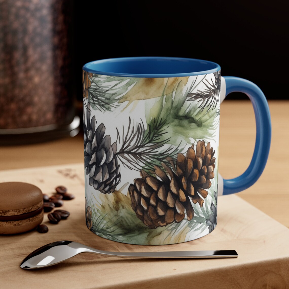 Stylish Pine Cone Themed Accent Coffee Mug. Fun, Gift With Elegant Boho ...