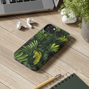 Bold Jungle Leaves Inspired Tough iPhone Case, iPhone 14, iPhone 14 Pro ...