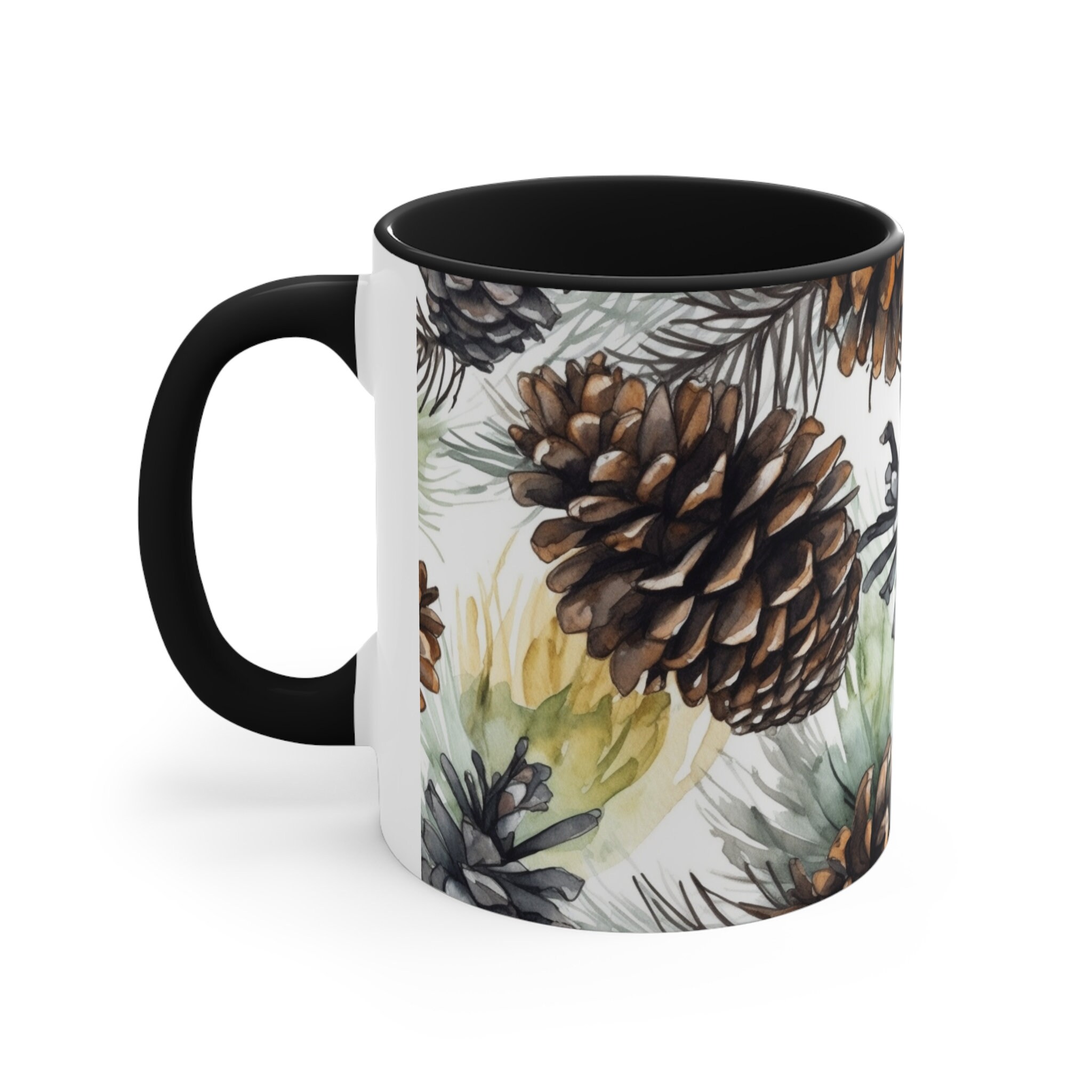 Stylish Pine Cone Themed Accent Coffee Mug. Fun, Gift With Elegant Boho ...