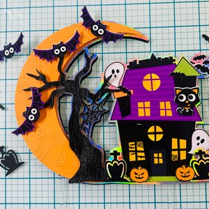 6 Inch Halloween Haunted House Cake Topper - Etsy
