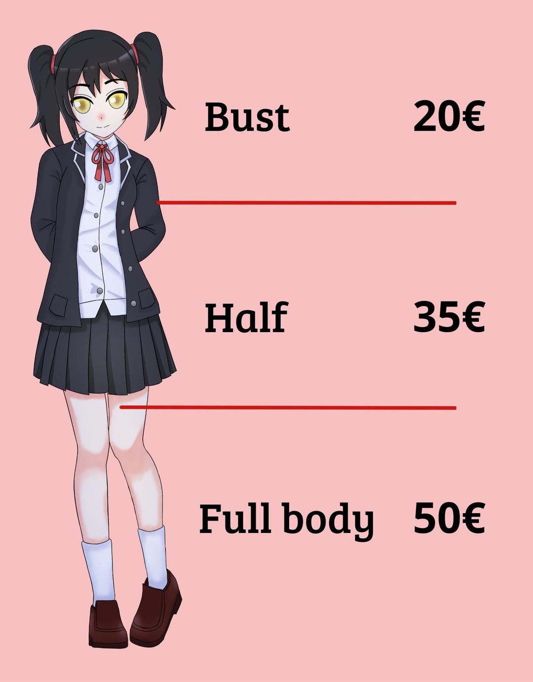 Custom Anime Characters for Visual Novels I Offer You a Character With ...