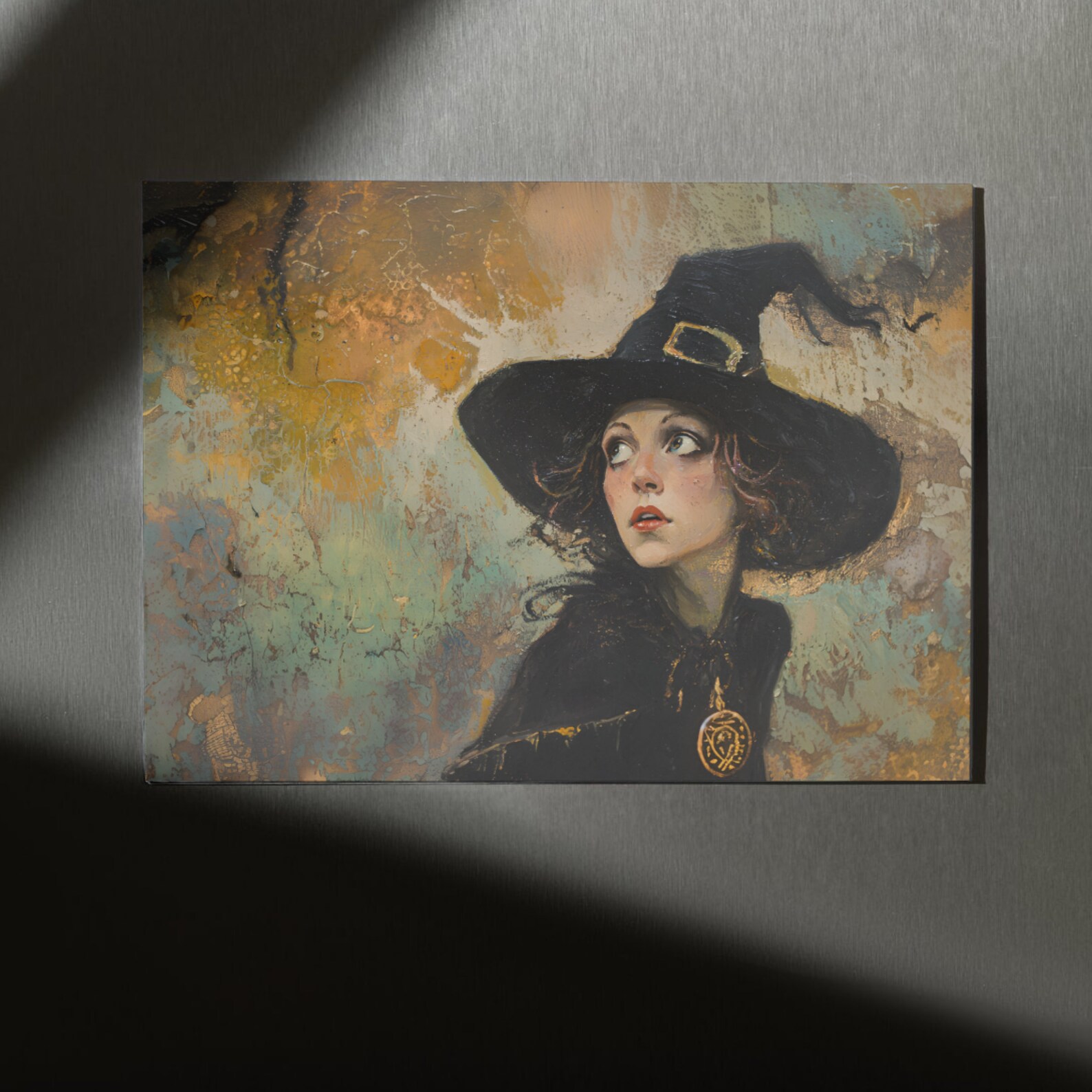 The Witch Painting Wall Art. Halloween Decor Witch Wall Art Digital ...