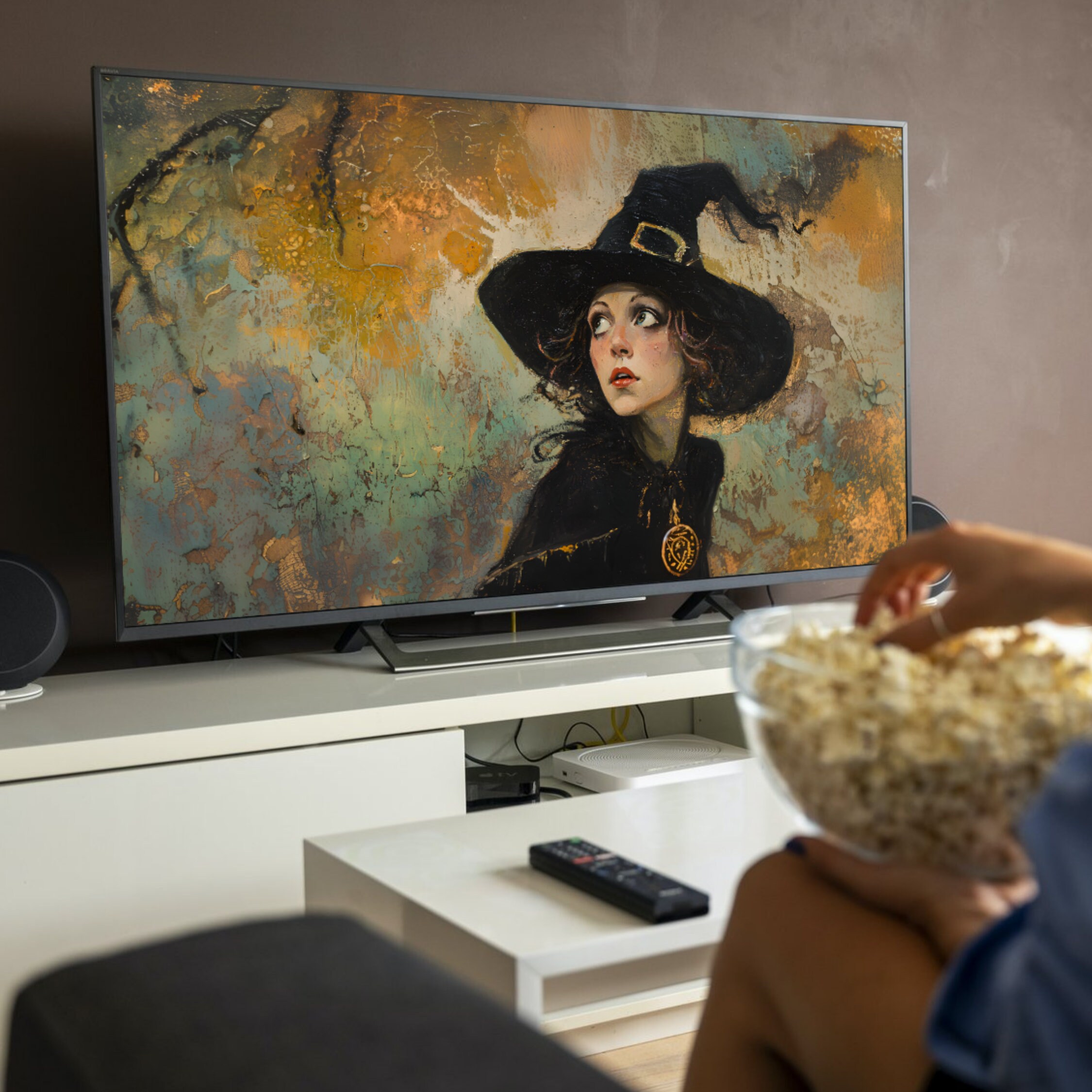 The Witch Painting Wall Art. Halloween Decor Witch Wall Art Digital ...