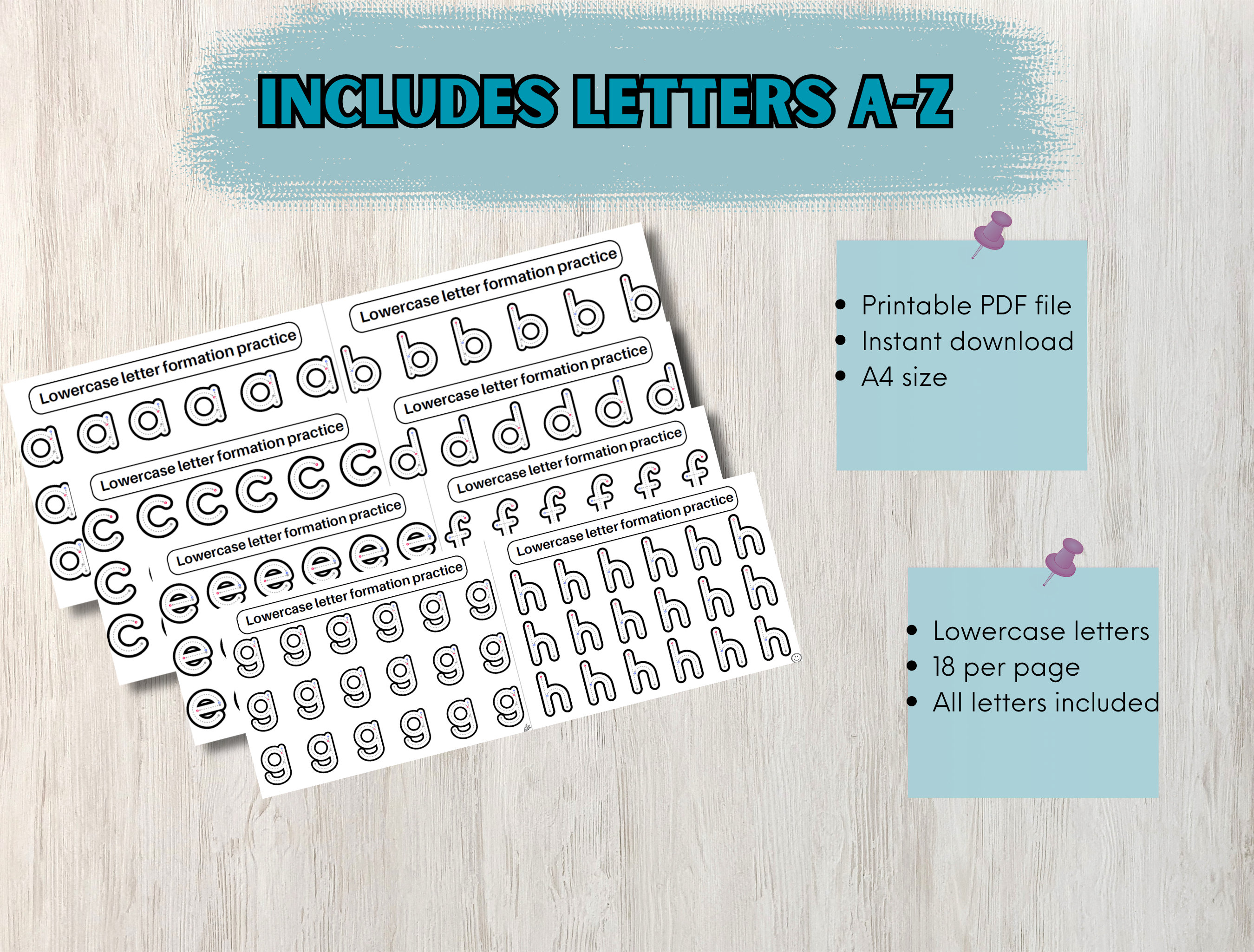 Lowercase Letter Formation Worksheets A-Z | Alphabet Practice for Kids ...
