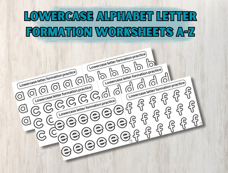 Lowercase Letter Formation Worksheets A-Z Alphabet Practice - Etsy