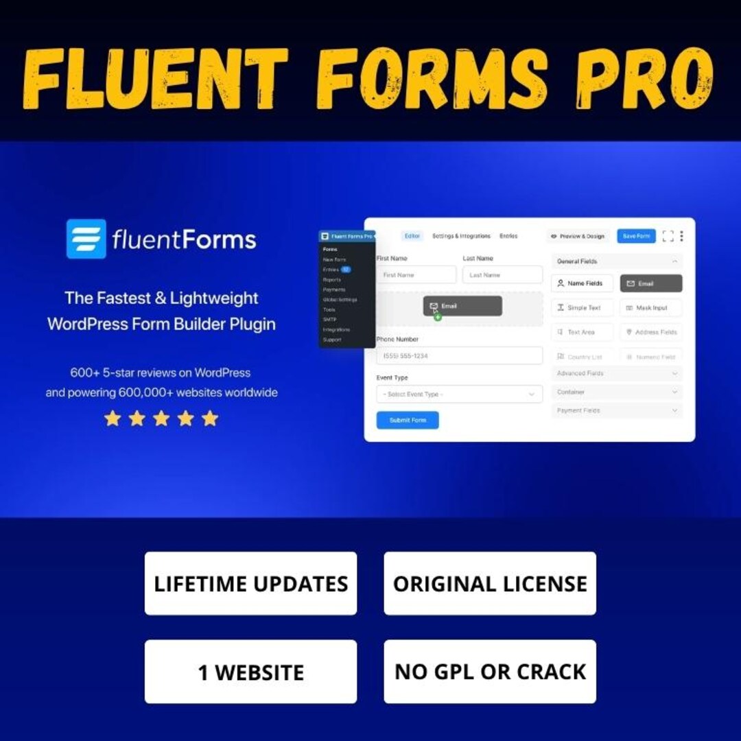 Fluent Forms Pro – Lifetime License Activation | Wordpress Form Builder ...