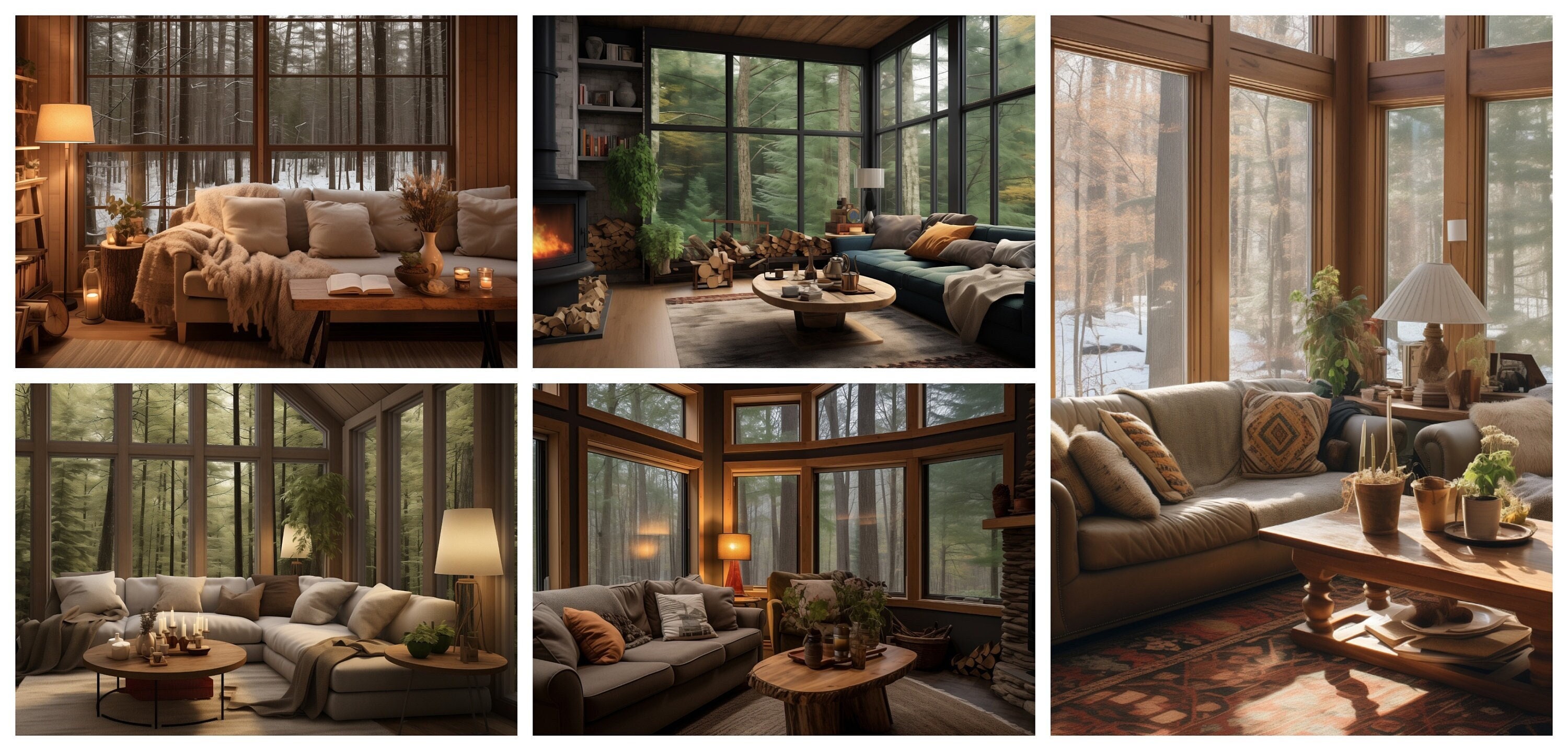 Forest Cabin Zoom Background X5 | Nature Zoom Background | Teams ...