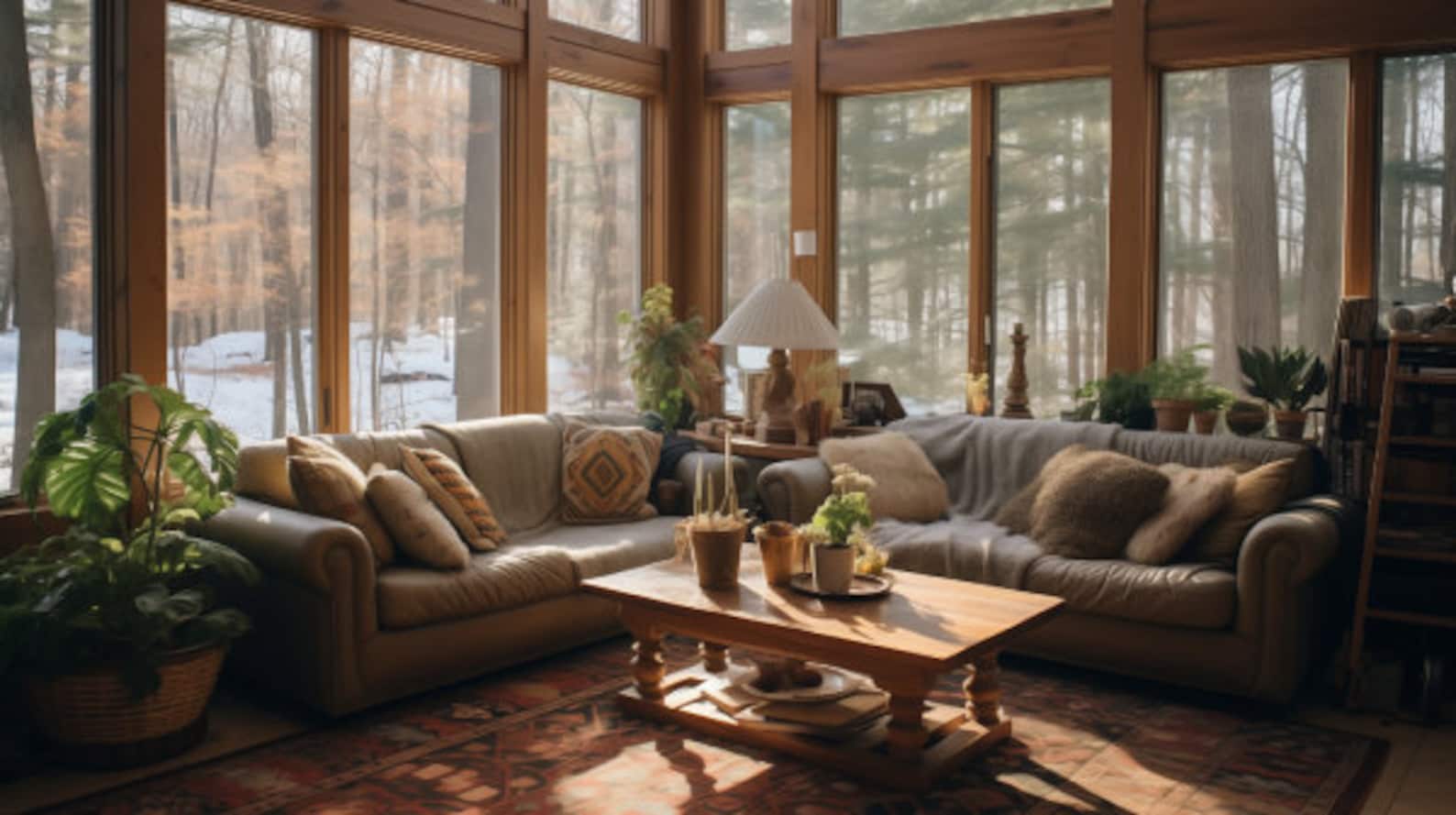 Forest Cabin Zoom Background X5 | Nature Zoom Background | Teams ...