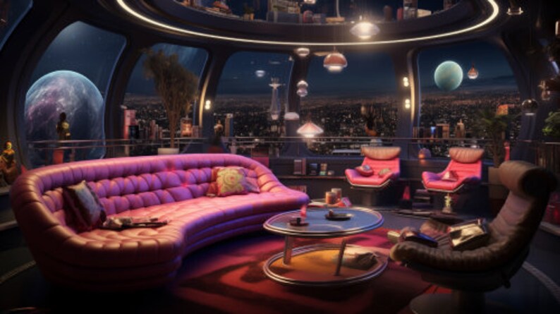 Zoom Background Retro 90s Party on a Spaceship Themed Zoom Party ...