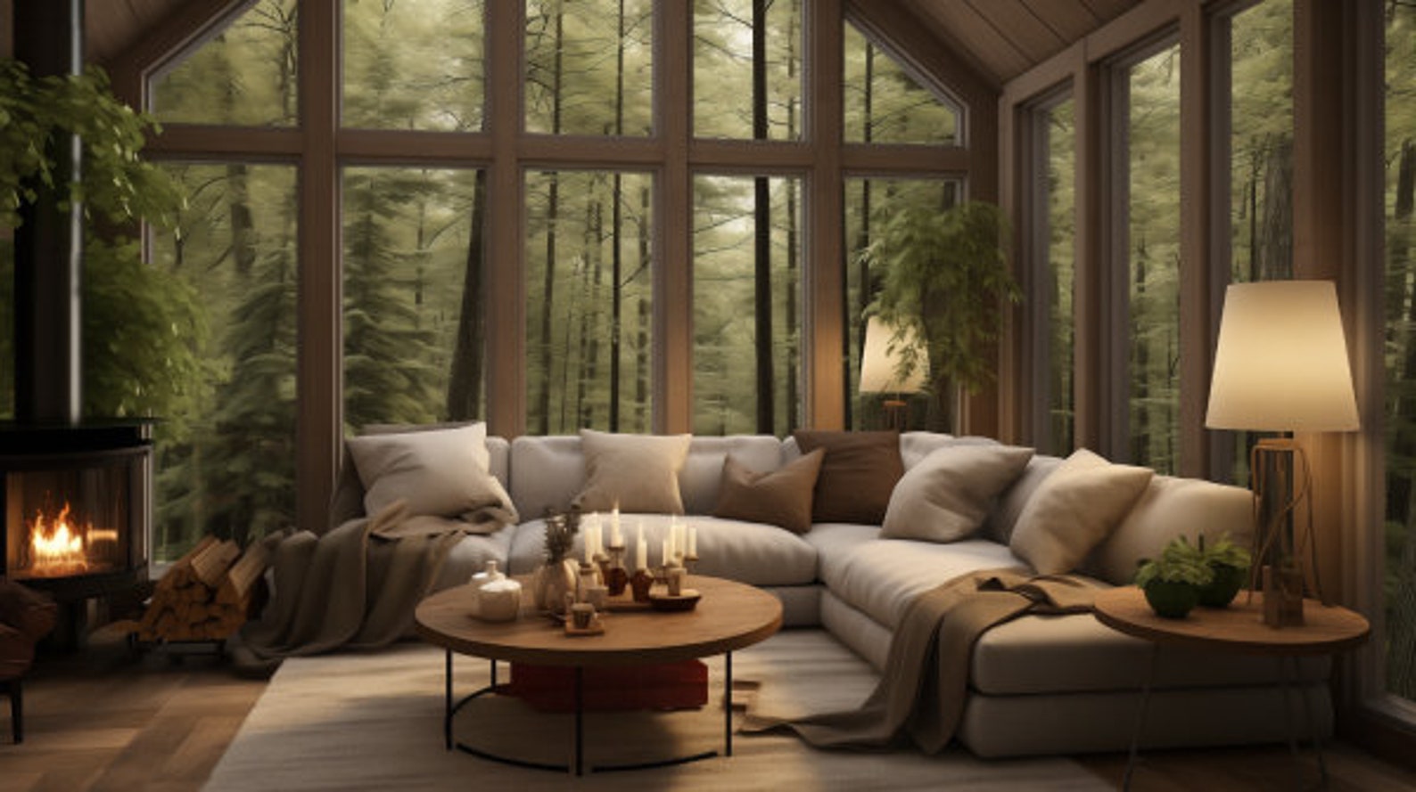 Forest Cabin Zoom Background X5 | Nature Zoom Background | Teams ...