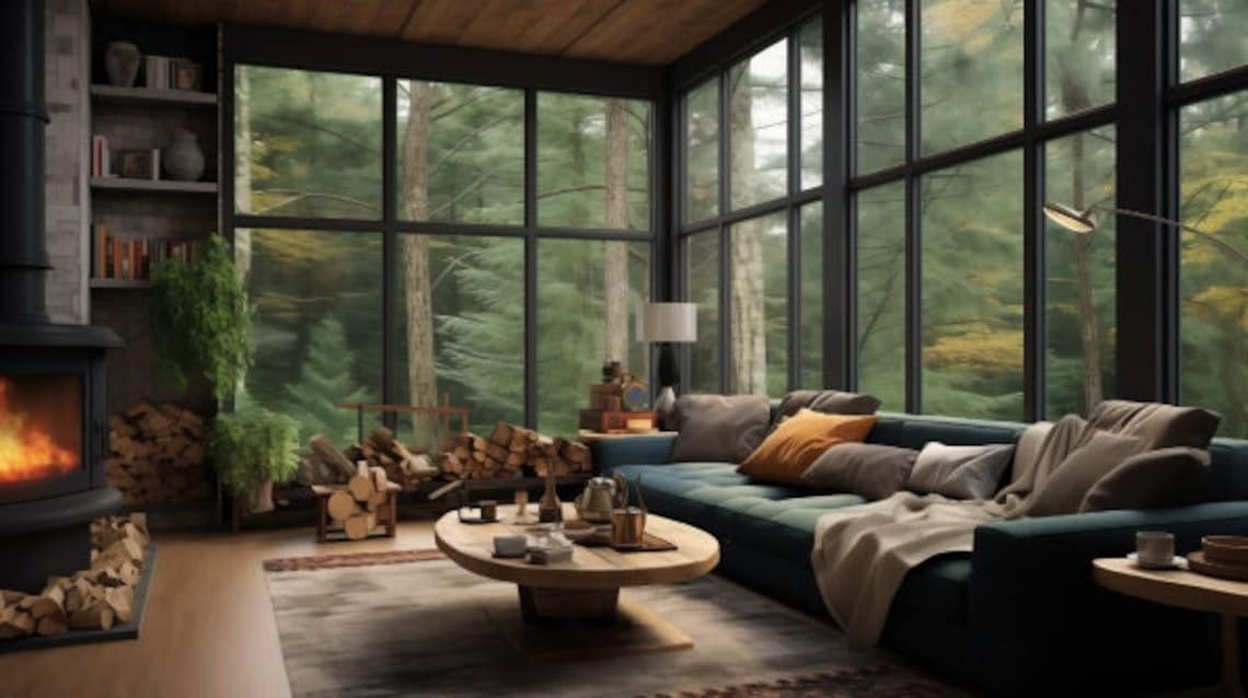 Forest Cabin Zoom Background X5 | Nature Zoom Background | Teams ...