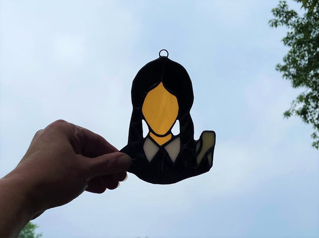 Wednesday Addams and Thing Stained Glass, Suncatcher, Window Hangings ...