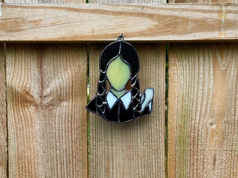 Wednesday Addams and Thing Stained Glass, Suncatcher, Window Hangings ...
