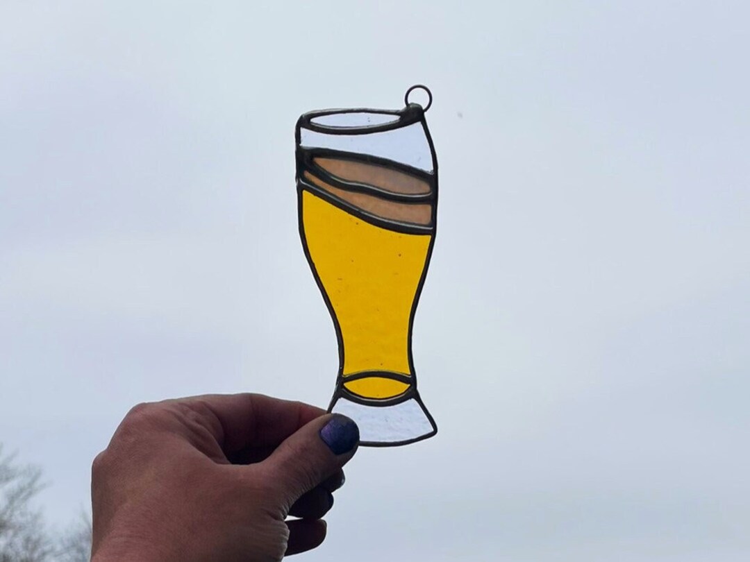 Glass of Beer Stained Glass, Suncatcher, Window Hanging, Unique Home ...