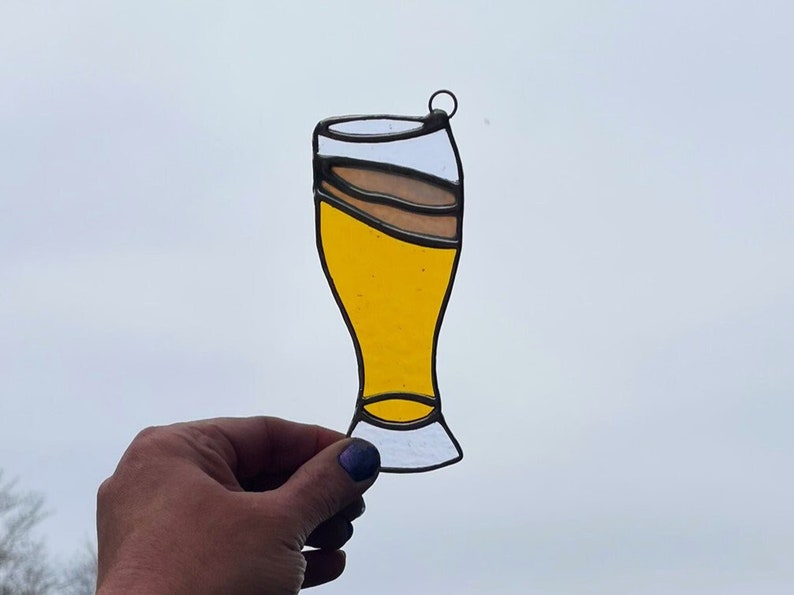 Glass of Beer Stained Glass, Suncatcher, Window Hanging, Unique Home ...