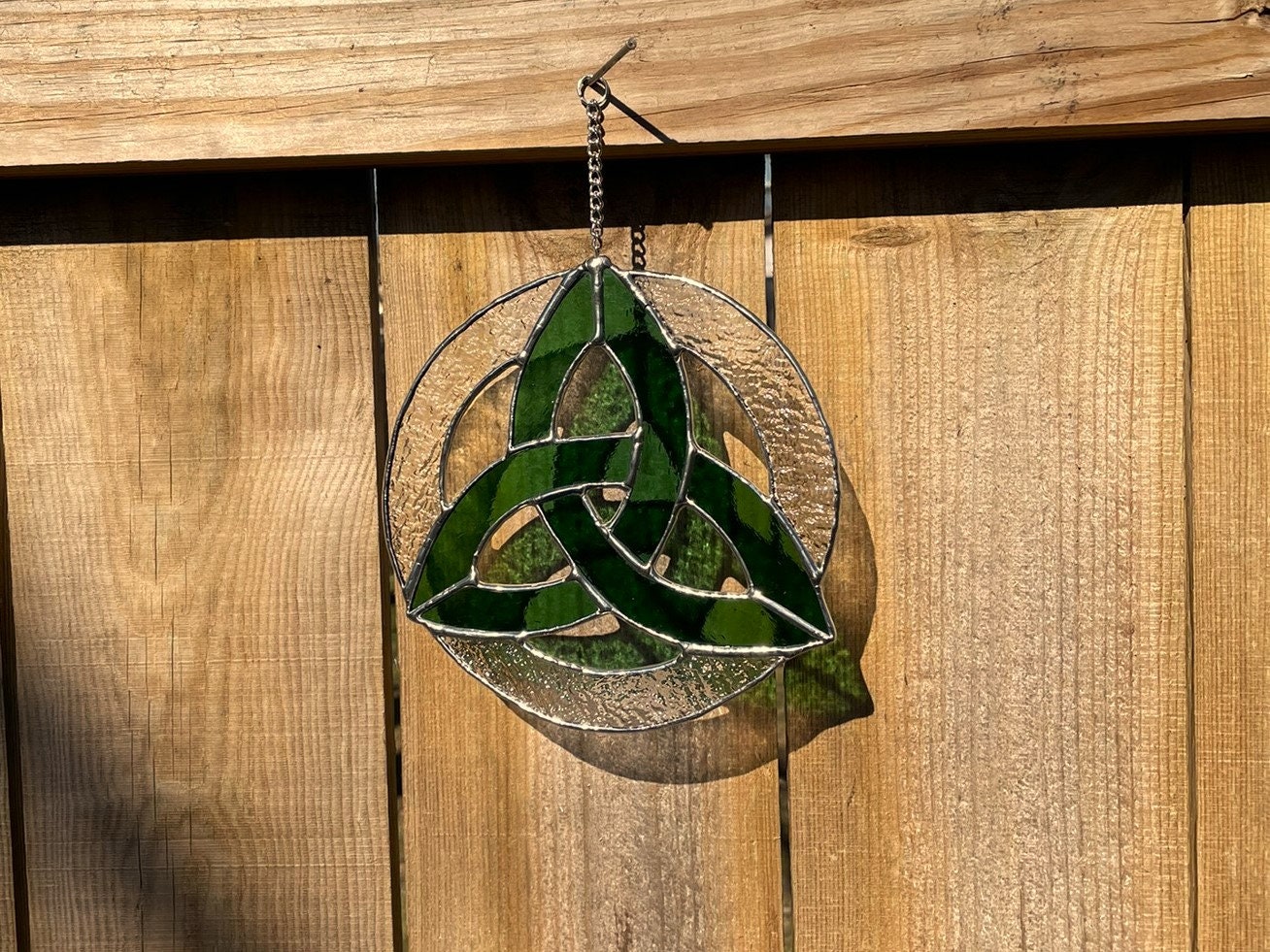 Green Celtic Infinity Trinity Knot Stained Glass, Glass Art, Suncatcher, Unique Home Décor ...