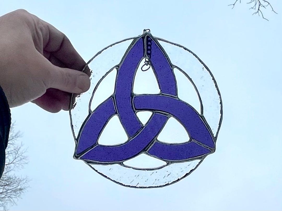 Purple Celtic Infinity Trinity Knot Stained Glass, Glass Art ...