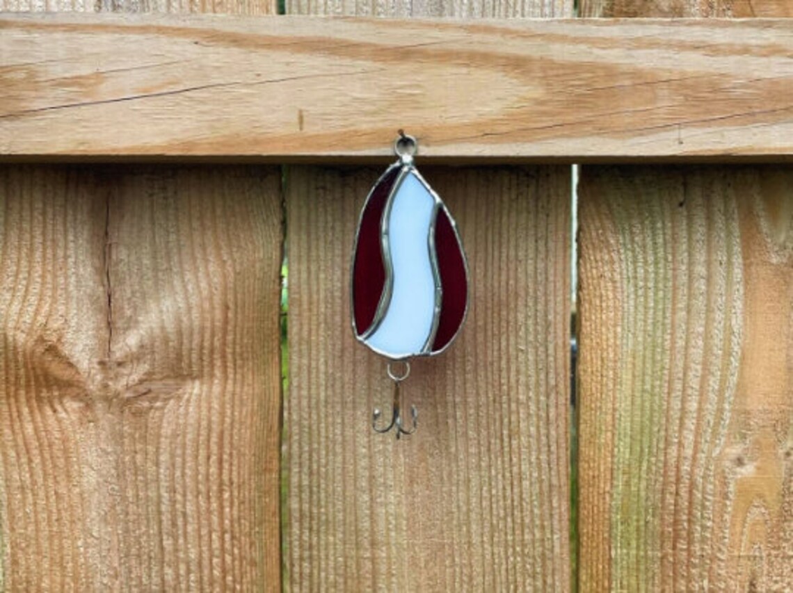 Daredevil Inspired Red Vintage Fish Lure Stained Glass, Suncatcher ...