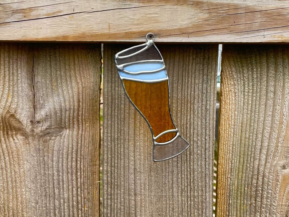 Glass of Beer Stained Glass, Suncatcher, Window Hanging, Unique Home ...