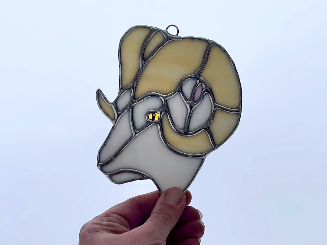 Dall Sheep Stained Glass, Glass Art, Suncatcher, Unique Home Décor ...