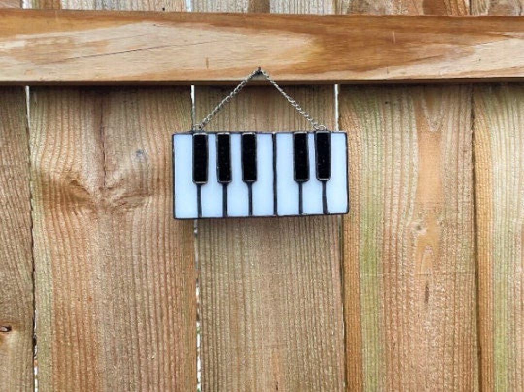 Piano Keyboard Stained Glass, Glass Art, Suncatcher, Unique Home Décor ...