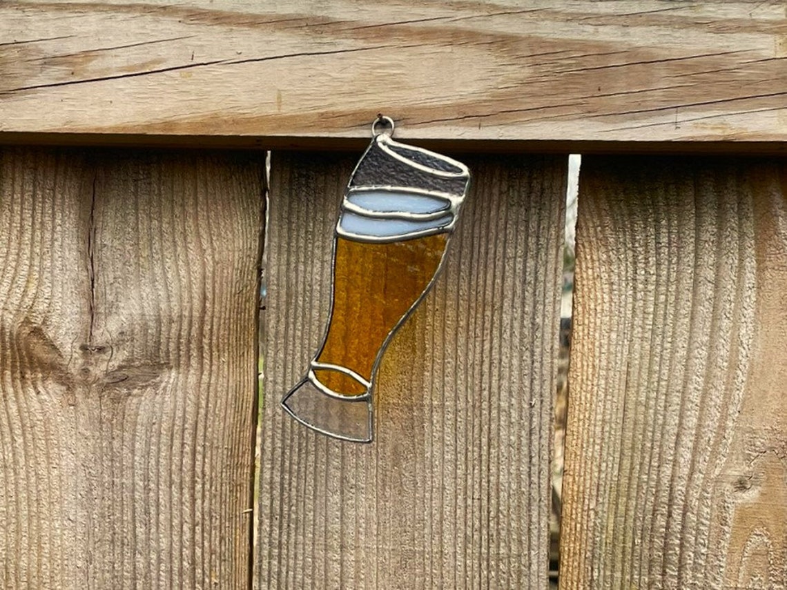 Glass of Beer Stained Glass, Suncatcher, Window Hanging, Unique Home ...