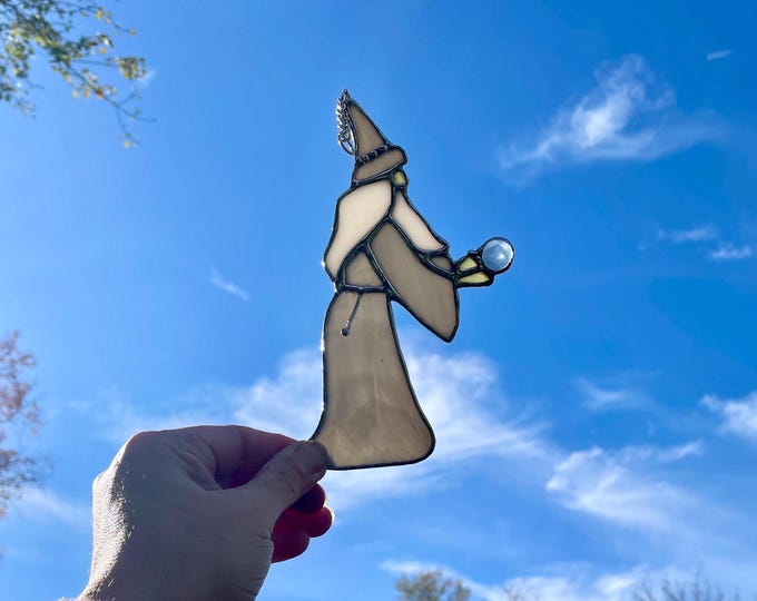 Harry Potter Inspired Dumbledore Wizard Stained Glass, Suncatcher ...