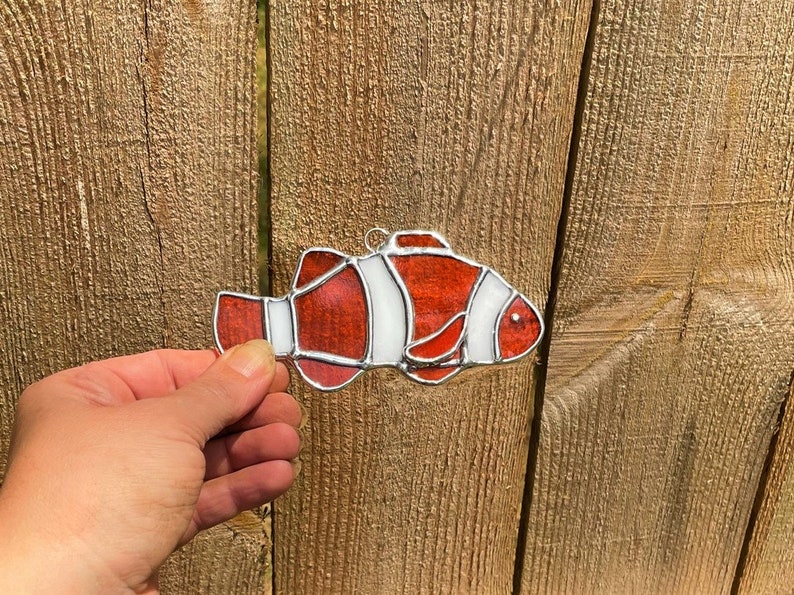 Clown Fish Stained Glass Suncatcher Window Hangings Unique - Etsy