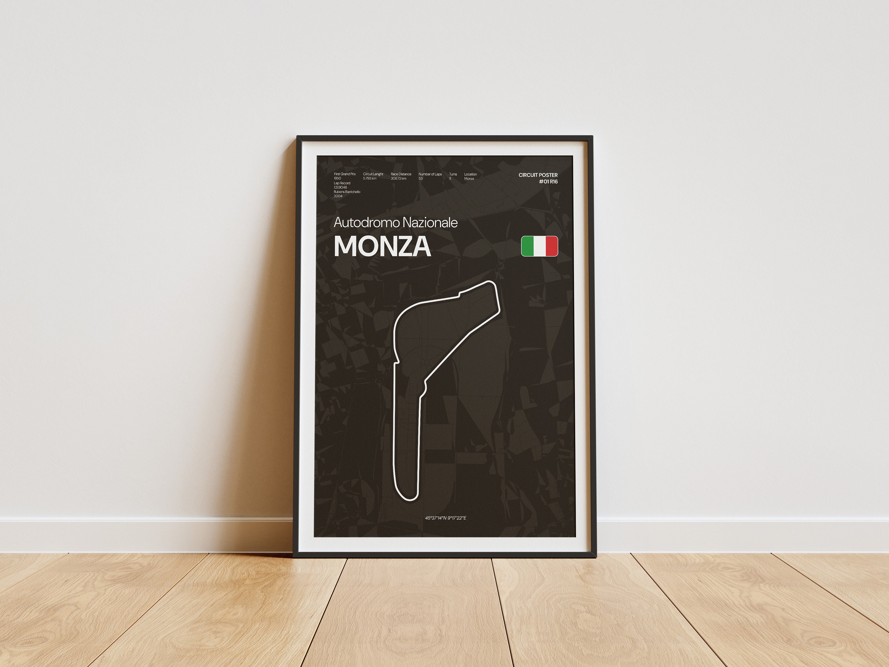 Formula 1 Monza Circuit Poster for Formula One Fans Printable Wall ...