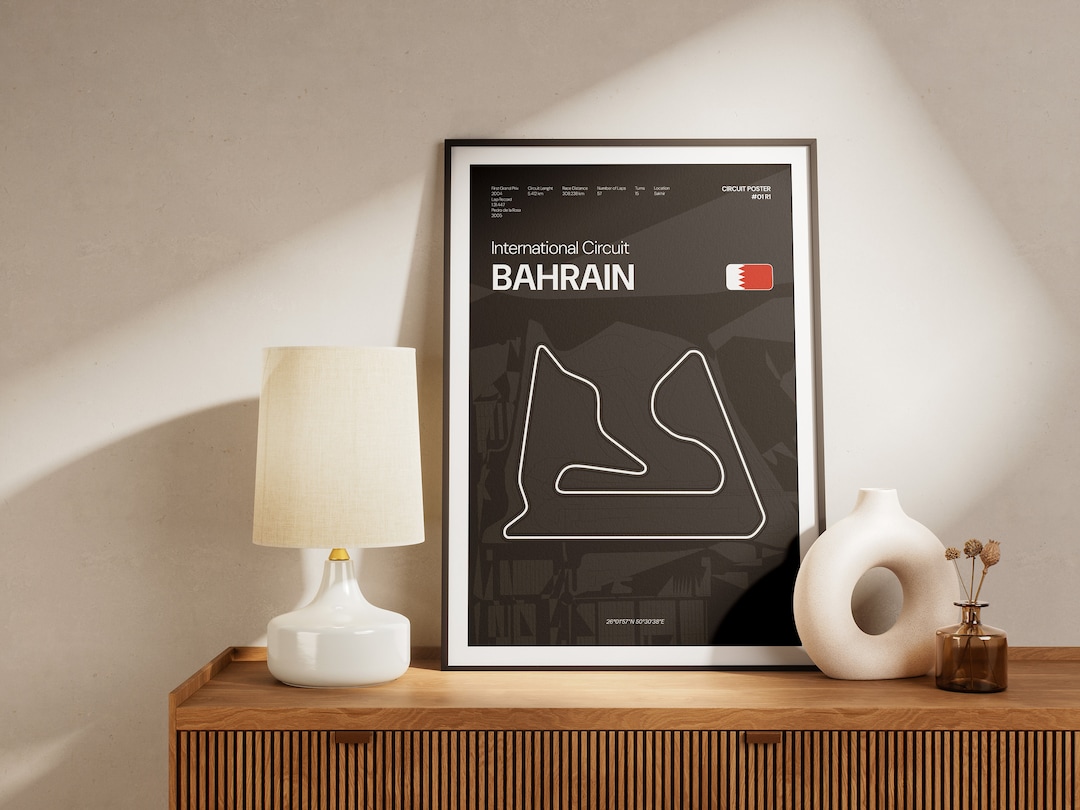 Formula 1 2024 Bahrain Poster Printable Wall Art for F1 Fans and Racing Enthusiasts Digital ...