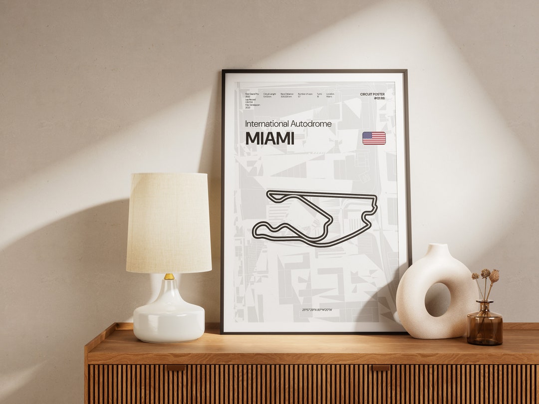 Formula 1 2024 Miami Poster Printable Wall Art for F1 Fans and Racing ...
