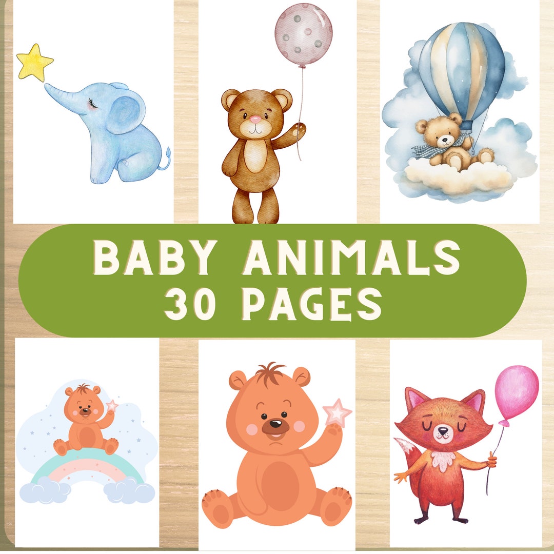 Cute Animals Clip Art, Animals Illustrations, Baby Kids, Baby Shower ...