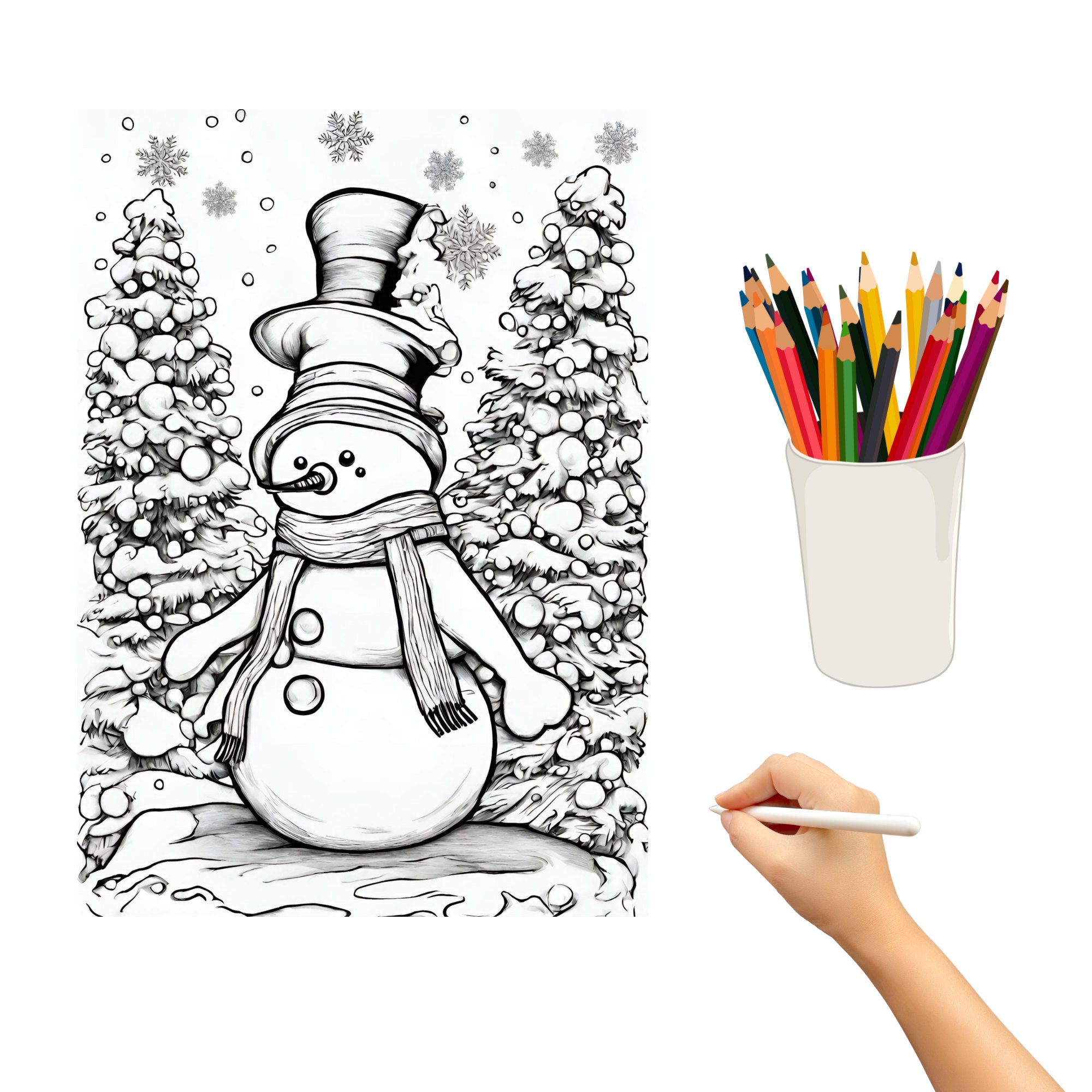 Snowman Coloring Pages, Winter Character Drawings, Printable Snowman ...