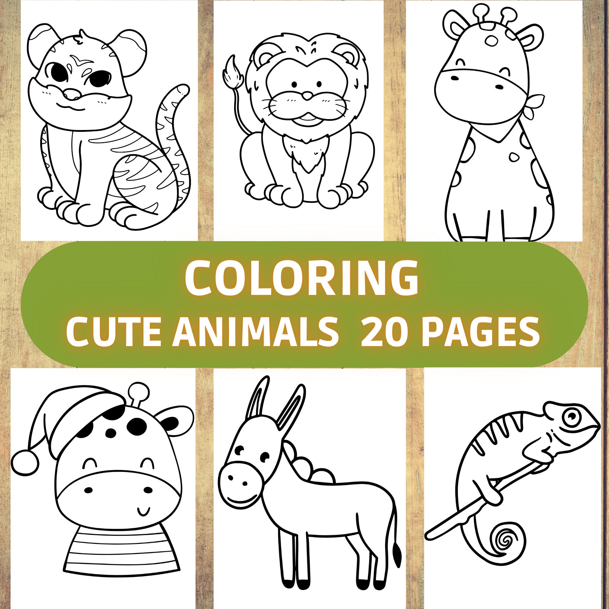 Animals Coloring Pages, Coloring Book Kids, Cute Animals, Simple Design ...