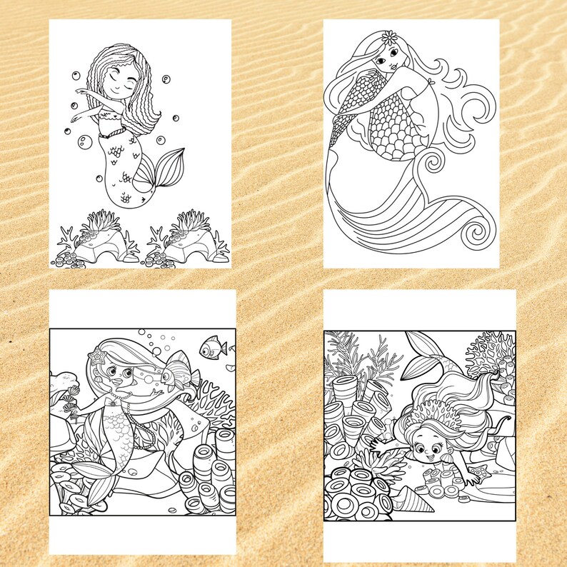 Mermaids Coloring Pages, Funny Activity, Printable Coloring, Birthday ...