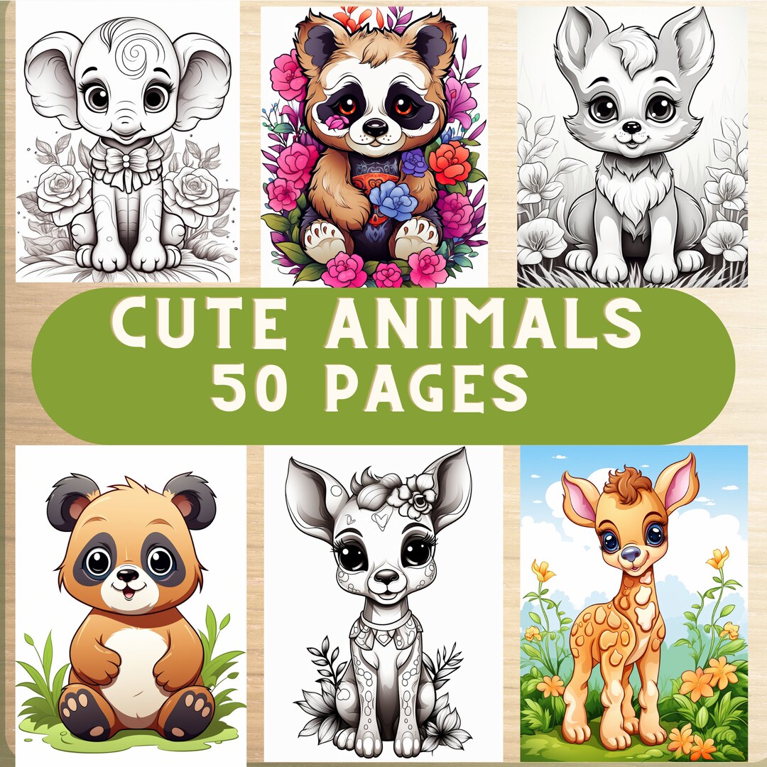 Coloring Animals Book, Cute Animals Pages,coloring, Kids, Children ...