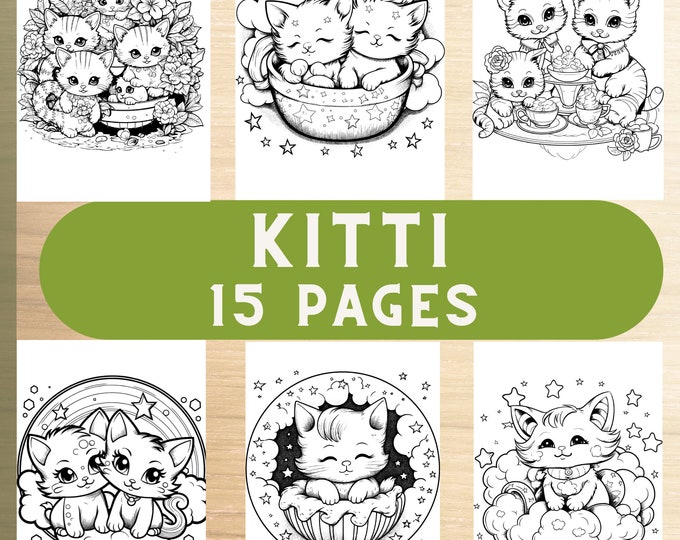 Kawaii Coloring Pages, Cute Coloring Book Illustrations, Printable ...
