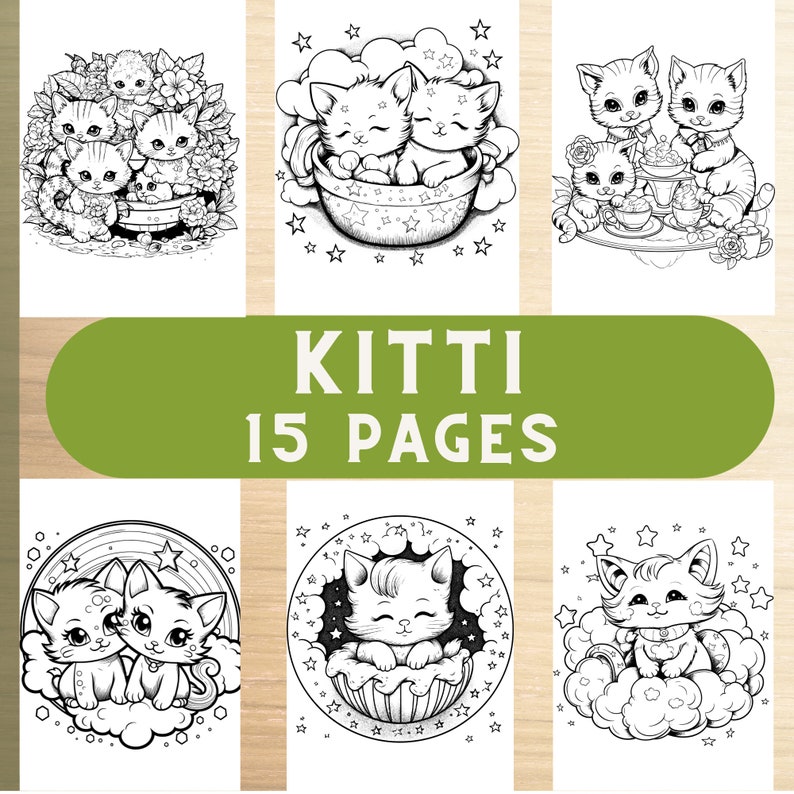 Cute Kitten Coloring Pages , Printable Fun for All Ages, Adorable Cat ...