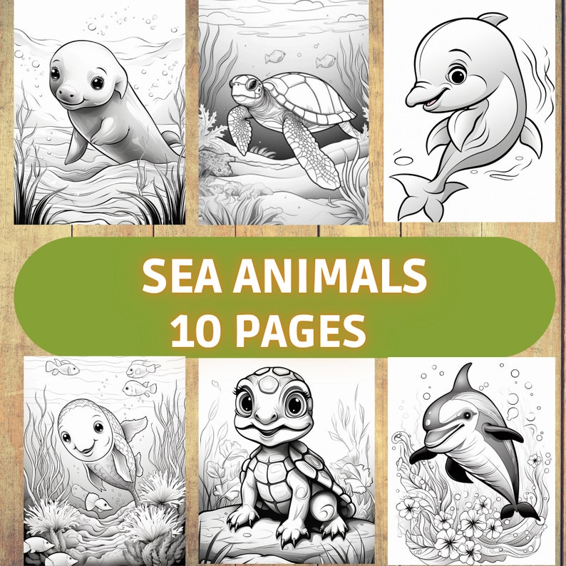 Coloring Sea Animals Pages, Coloring Animals Book, Kids, Printable ...