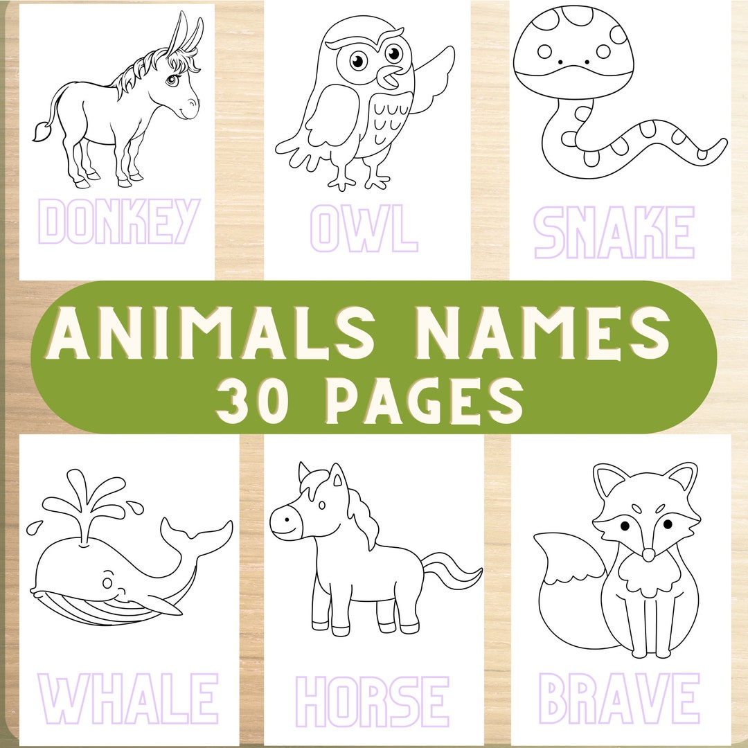 Coloring Animals Names Pages for Kids, Animals, Names, Coloring, Kids ...