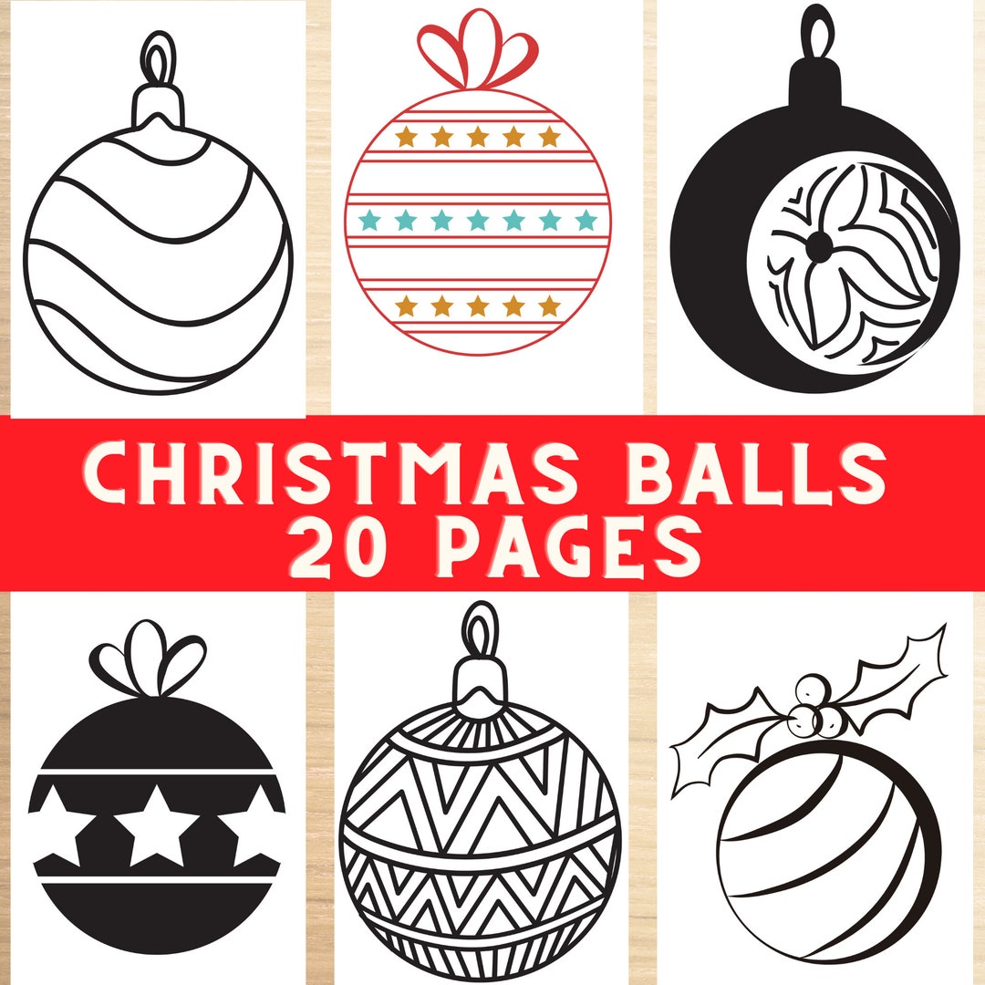 Balls Christmas Coloring Pages, Kids, Geometric, Fun, Simple, Easy ...