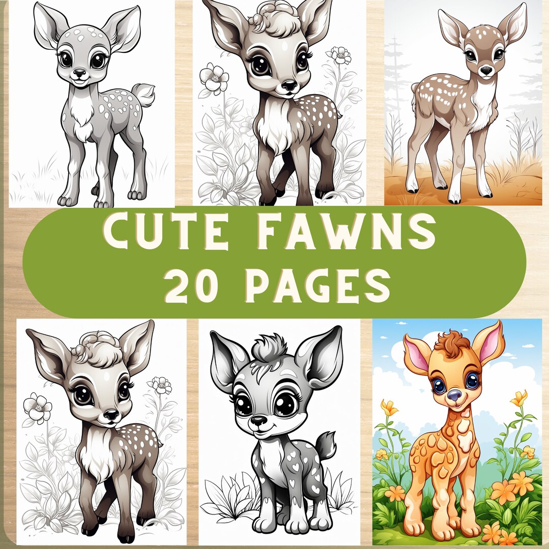 Coloring Cute Fawns , Coloring, Kids, Pages, Books, Children, Easy ...