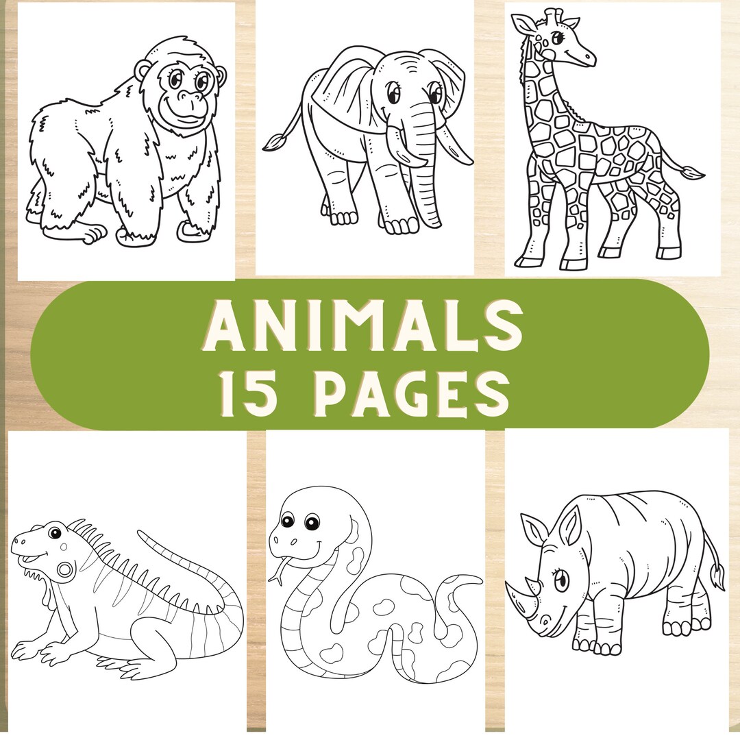 Animals Coloring Pages, Childrens Coloring Book, Simple Drawings ...