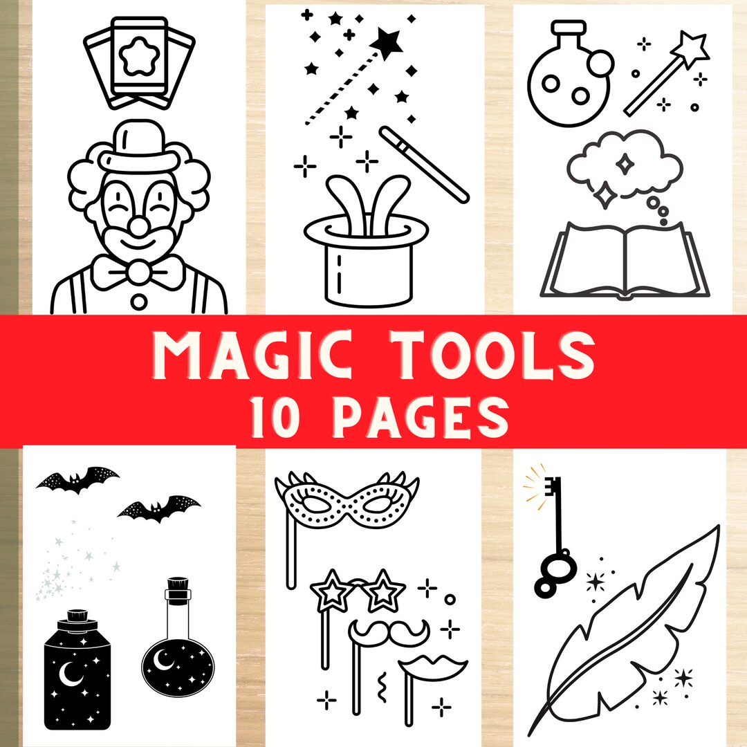 Coloring, Magical, Tools, Pages, Kids, Fantastic, Easy, Coloring, Book ...