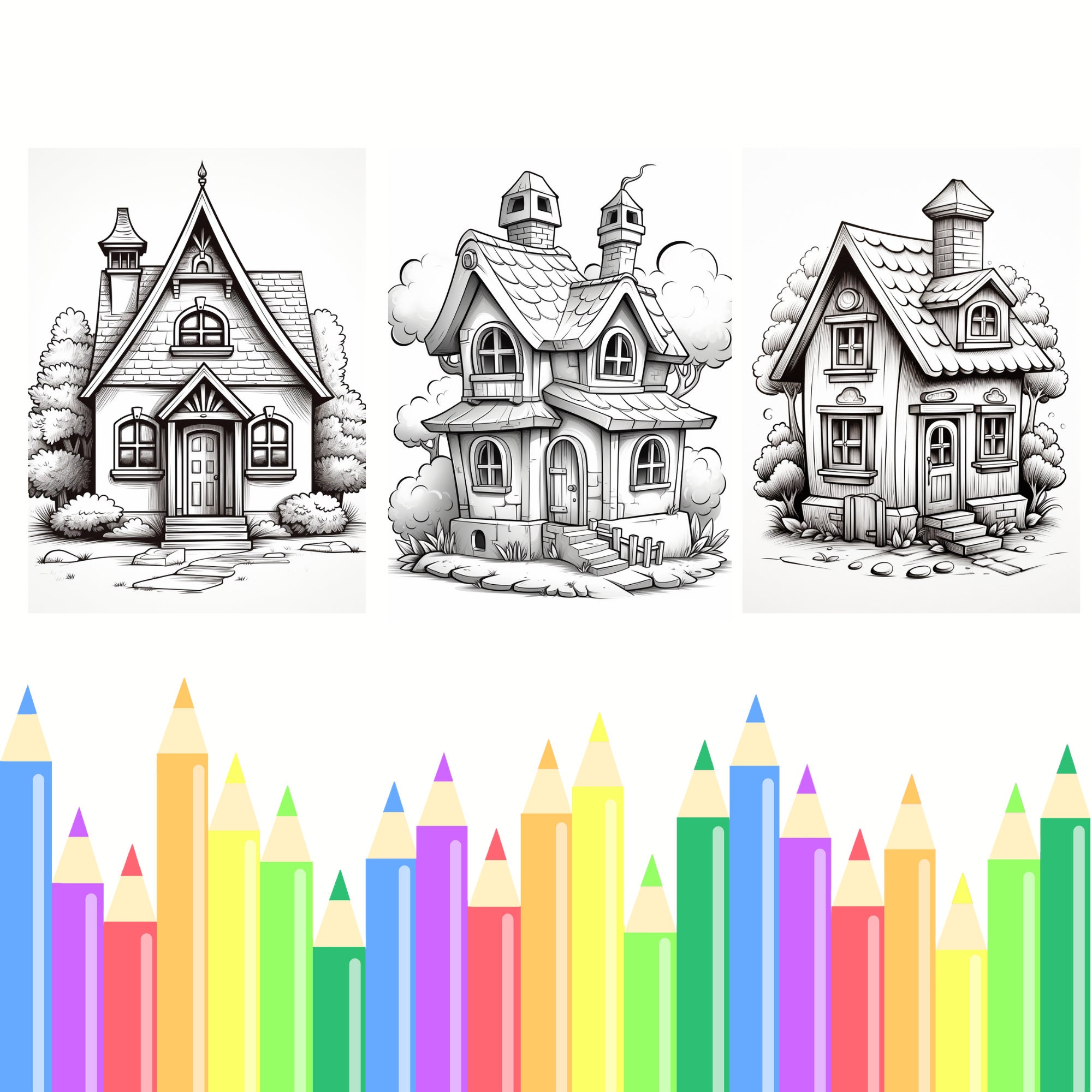 House, Coloring, Pages, Fantastic, Design, Kids, Adults, Relax ...