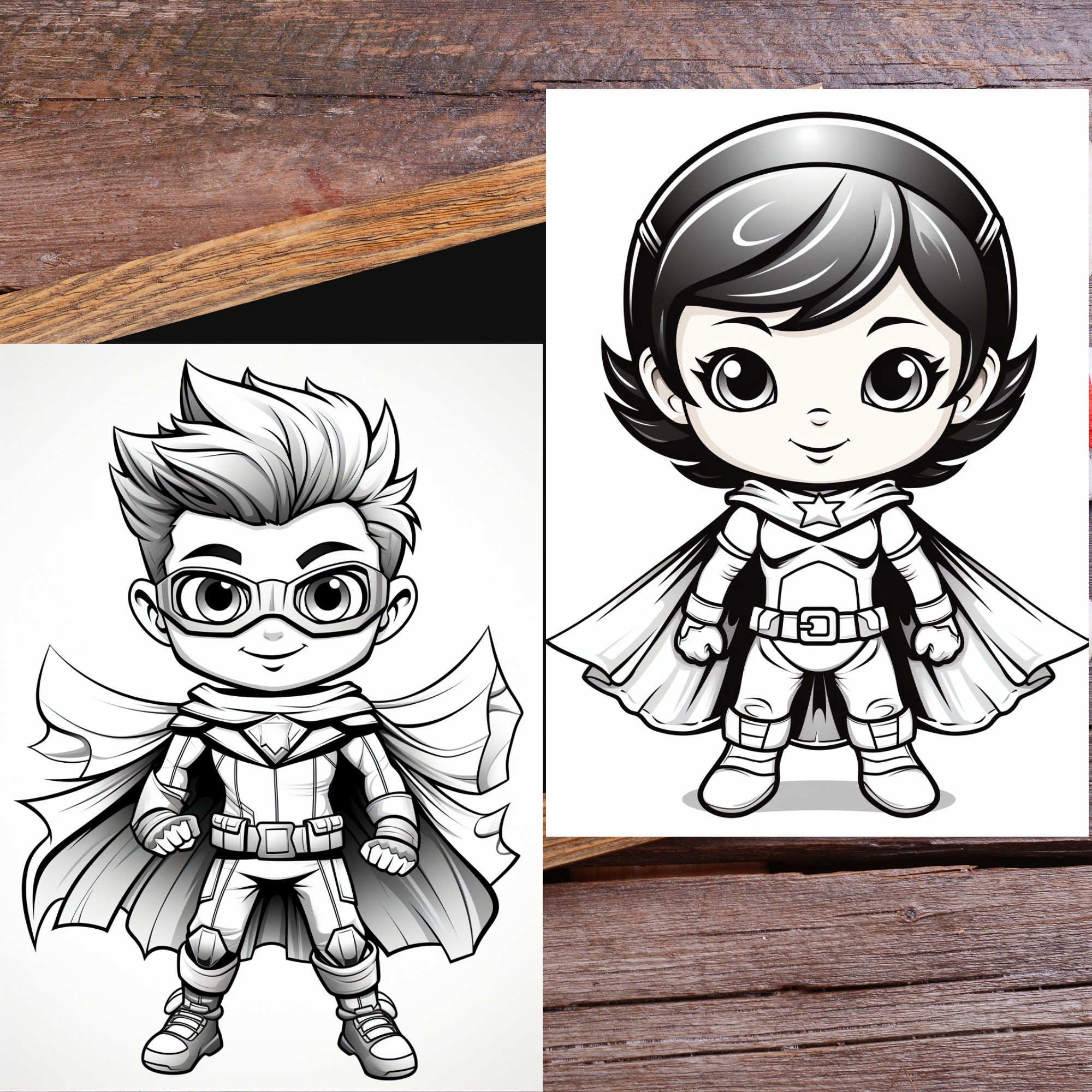 Cute Superheroes Coloring Pages, Printable Hero Drawings, Adorable ...
