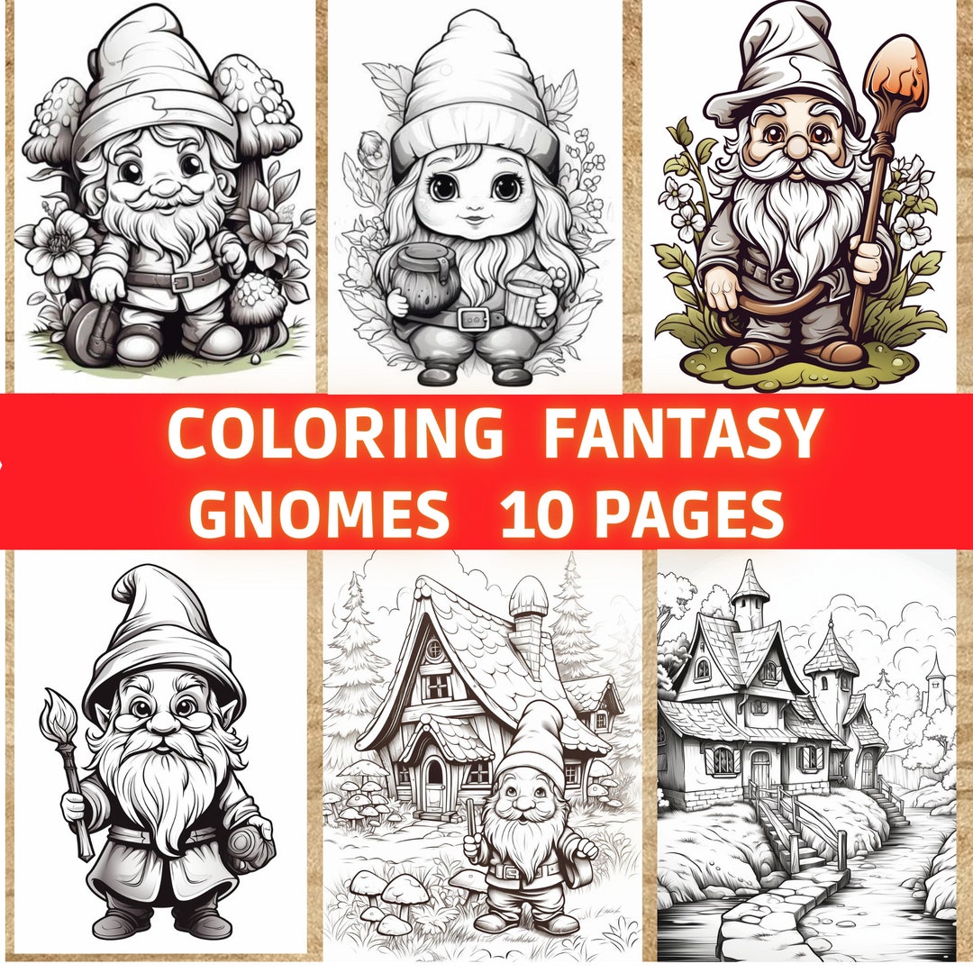 Gnomes Coloring Pages, Elf Coloring, Gnomes Coloring Book, Funny ...